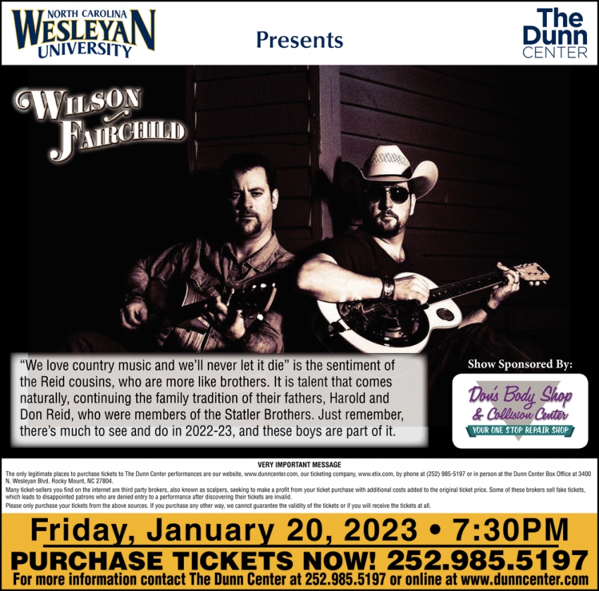 Wilson Fairchild, The Dunn Center, Rocky Mount, NC