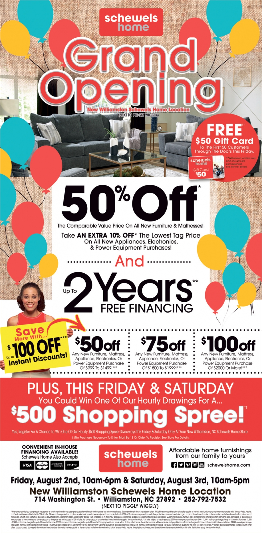 Grand Opening, Schewels Home, Elizabeth City, NC