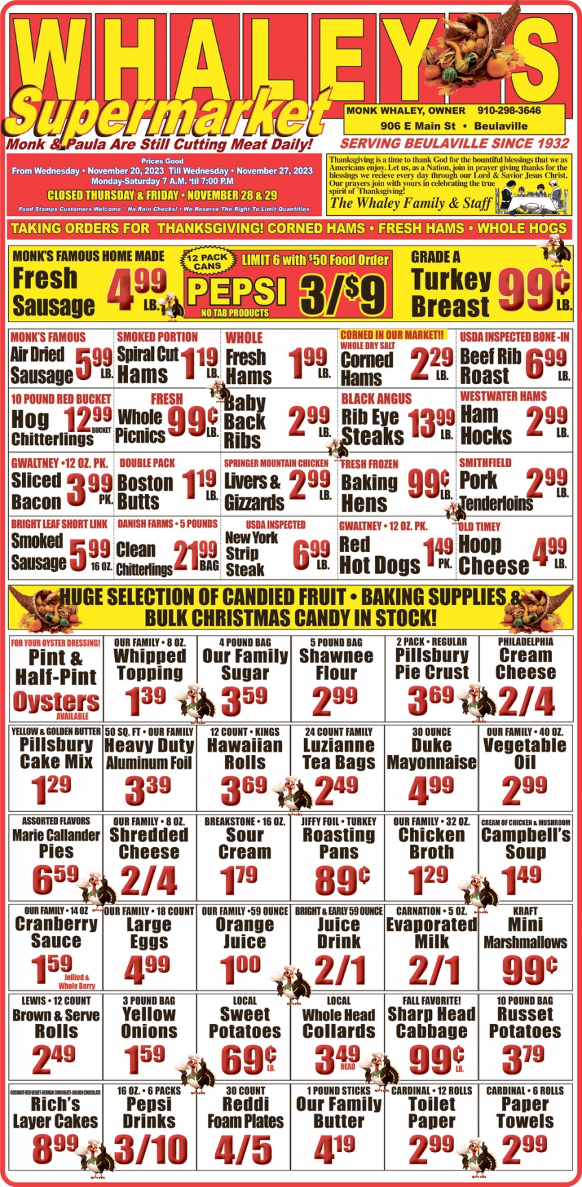 Monk & Paula are Still Cutting the Meat Daily!, Whaley's Supermarket ...