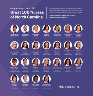 Great 100 Nurses of North Carolina, ECU Health