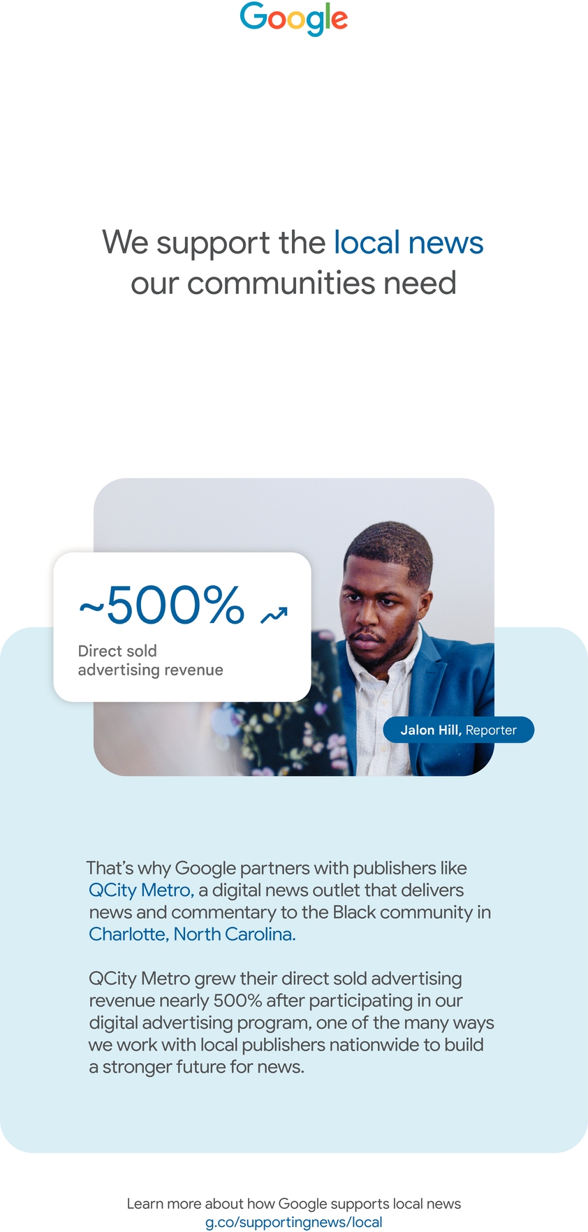 We Support the Local News Our Communities Need, Google