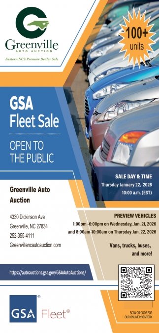 GSA Fleet Sale, Greenville Auto Auction, Greenville, NC